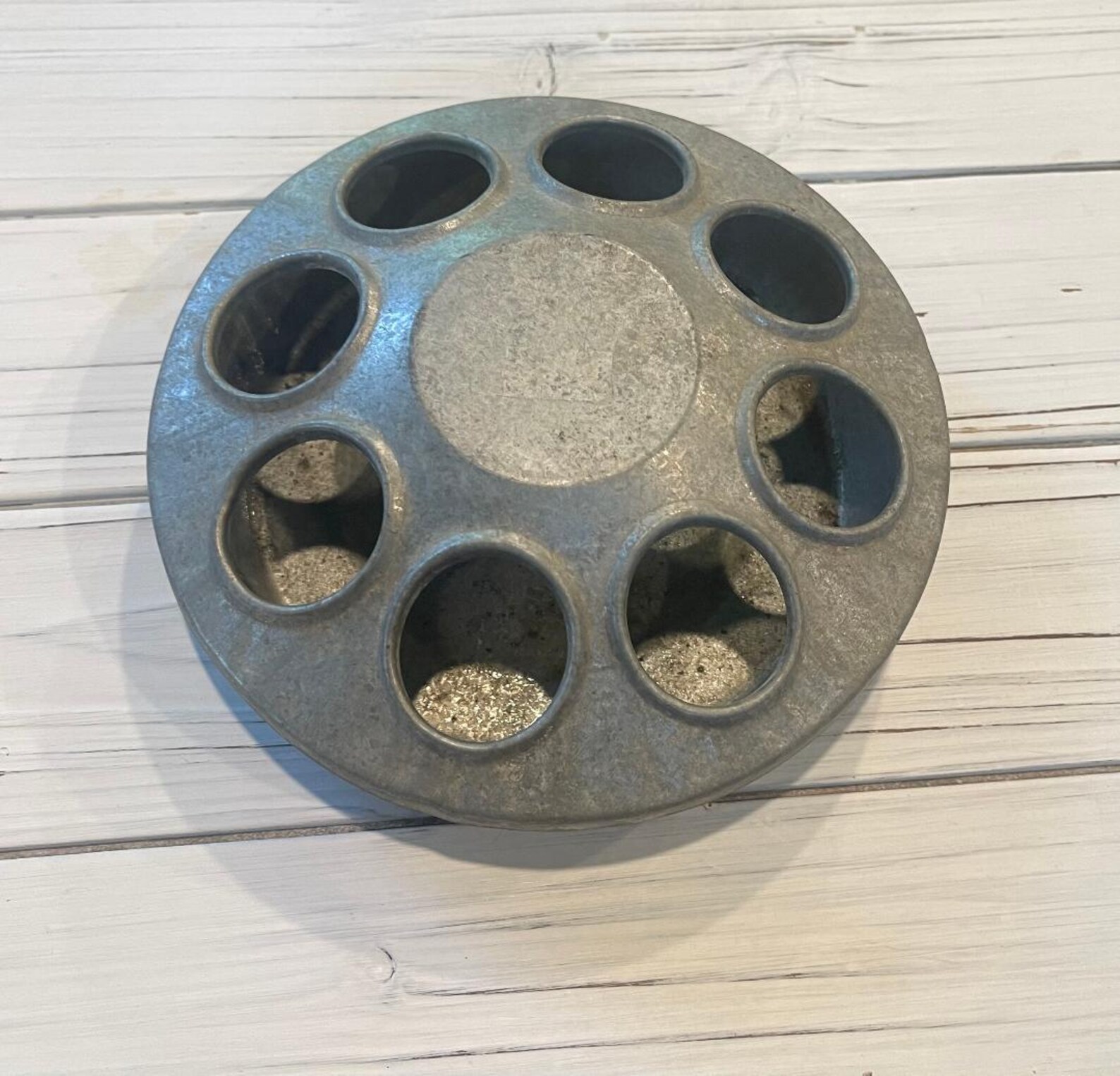 Vintage Chicken Feeder, Galvanized Round Chick Feeder - Etsy