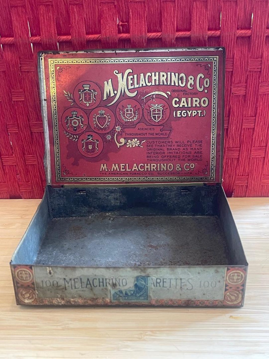 M.melachrino & Co Tin From the 1920's, Cairo Egyptian Cigarettes ...