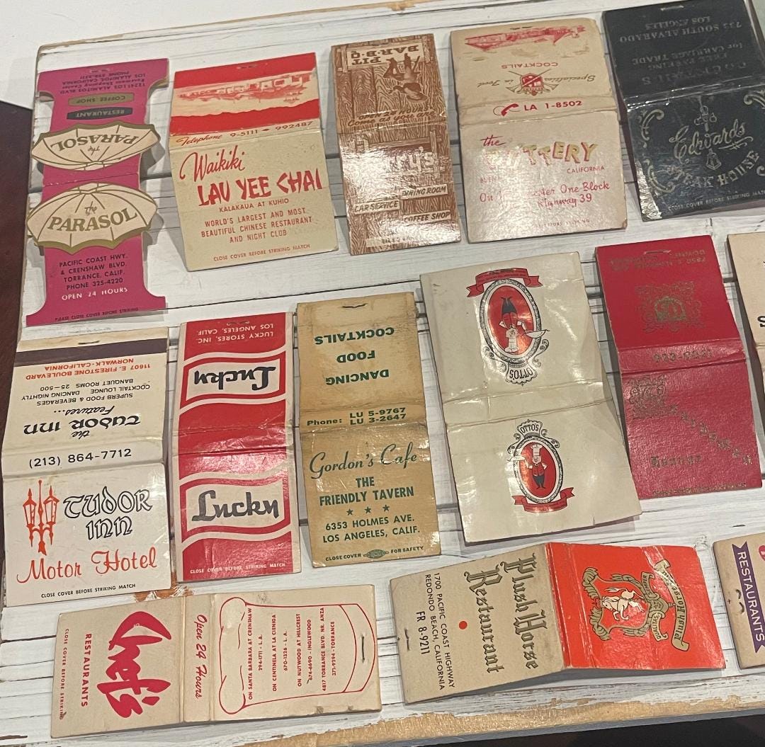 Lot of 21 Vintage Variety Match Books Matches From the 60s/70s/80s Lot ...