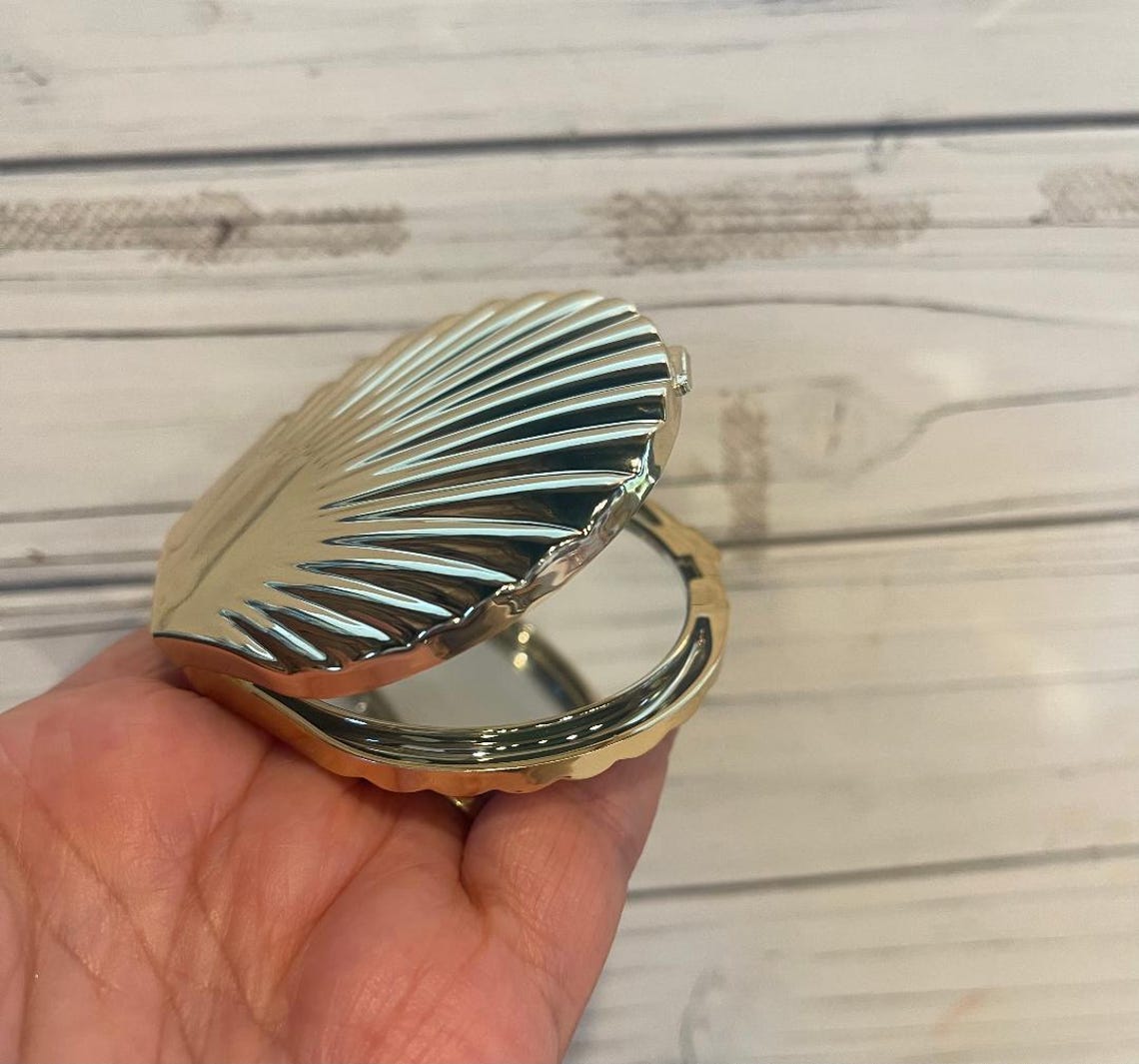 Sea Shell Compact Mirror, Pocket Mirror, Silver Tone or Gold Tone, DIY ...