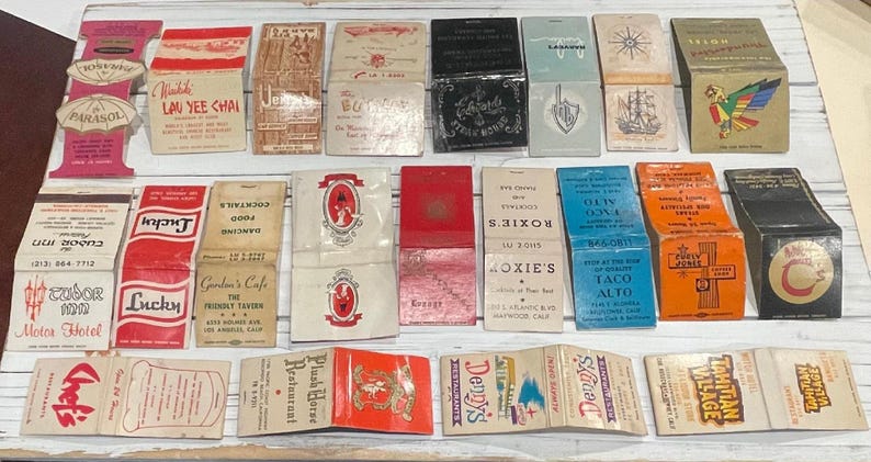 Lot of 21 Vintage Variety Match Books Matches From the 60s/70s/80s Lot ...