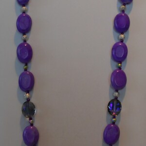 Purple Magnesite Purple Luster Glass and Silver Handmade Necklace - Etsy