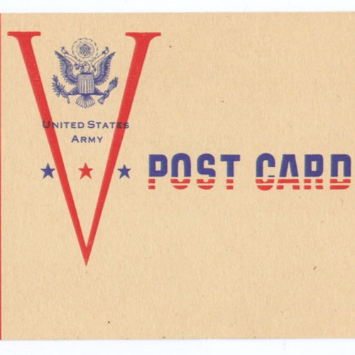 WWII V Mail Postcard United States Army Free Mail for Soldier - Etsy