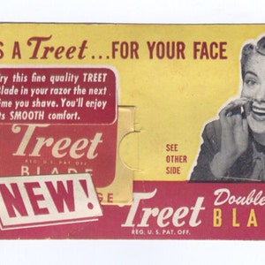 1940,s Salesmans Sample Treet Double Edge Razor Blade Advertising Treet ...