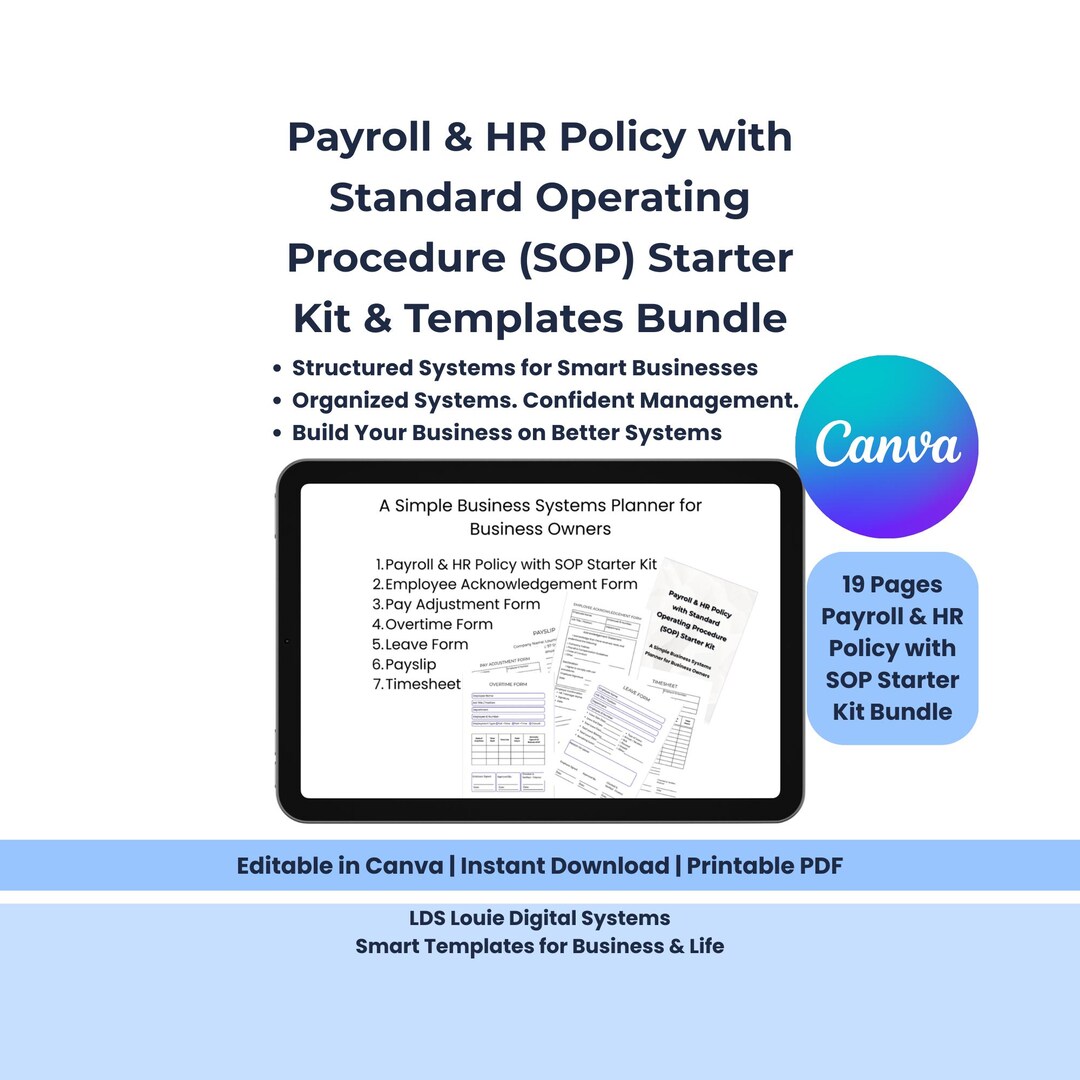 Payroll & HR Policies SOP Starter Kit - Etsy.de