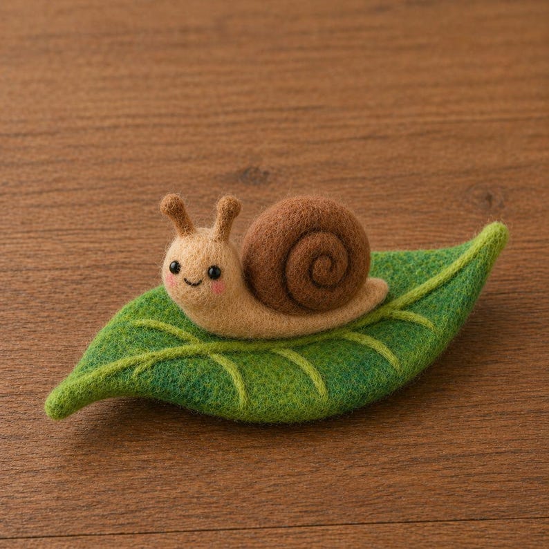 Needle Felt Snail, Snail Plush, Handmade Insect Decor, Kawaii Garden ...