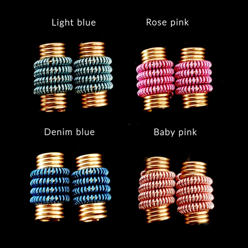 2 PC SET Wire wrapped coiled hair bead set / Loc jewelry / | Etsy