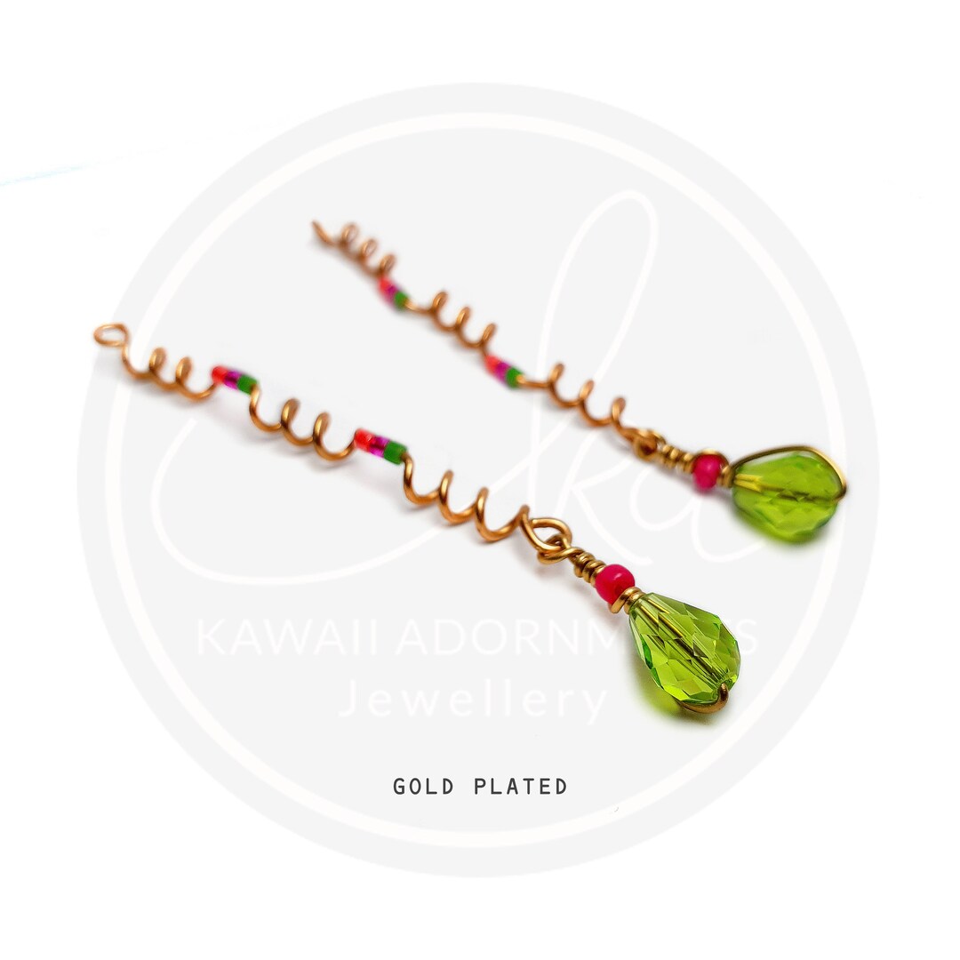 Gold Plated – Teardrop Crystal Mini Loc Jewellery (pack of 2) – Bright ...