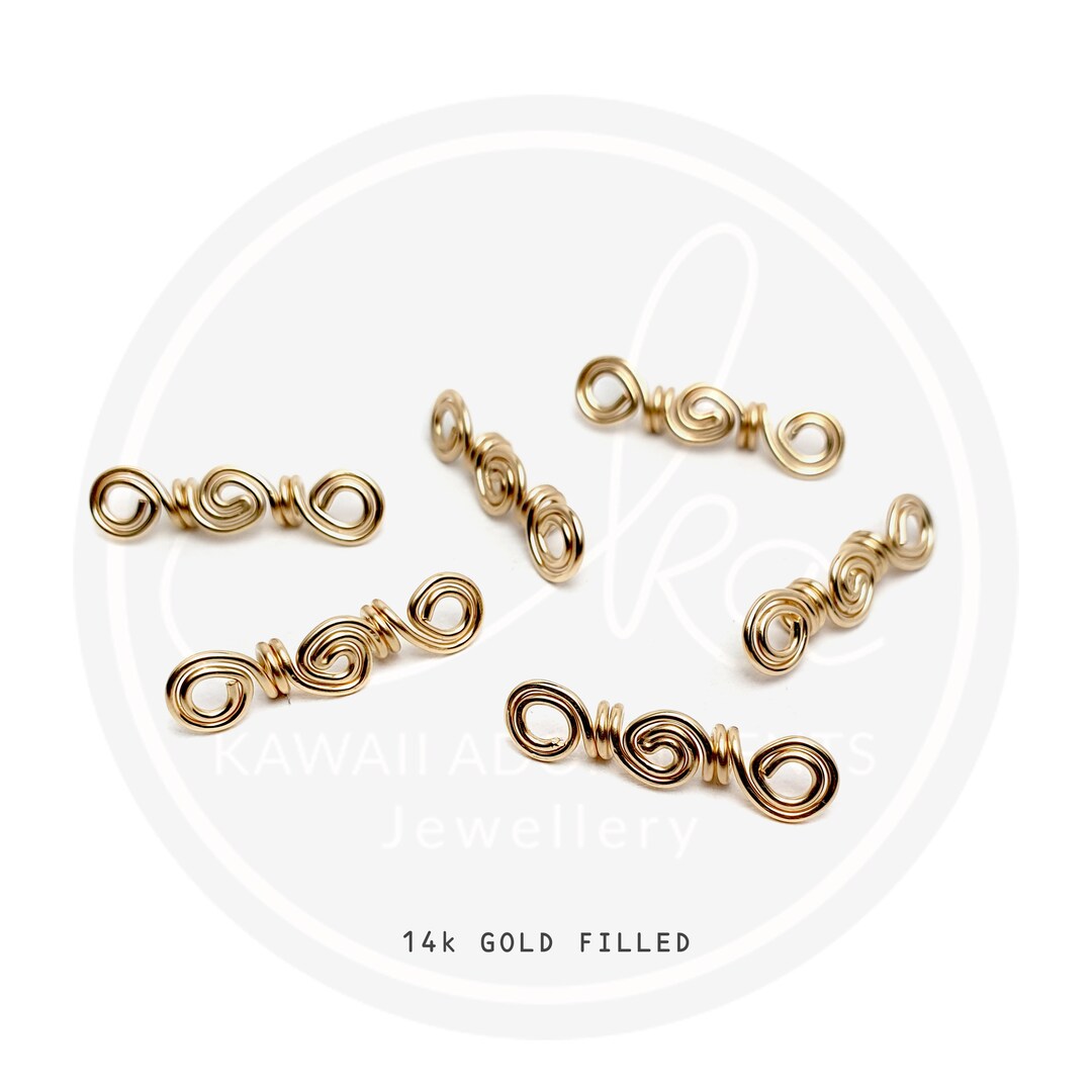 Mini Triple Spiral Design Loc Jewelry in 14k Gold Filled Wire, Hair ...