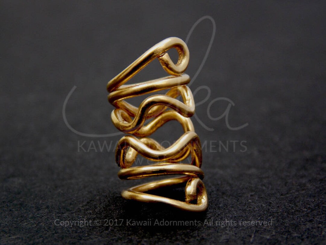 14k Gold Filled – Curly Tube Dreadlock Bead – Handmade Loc Jewellery ...