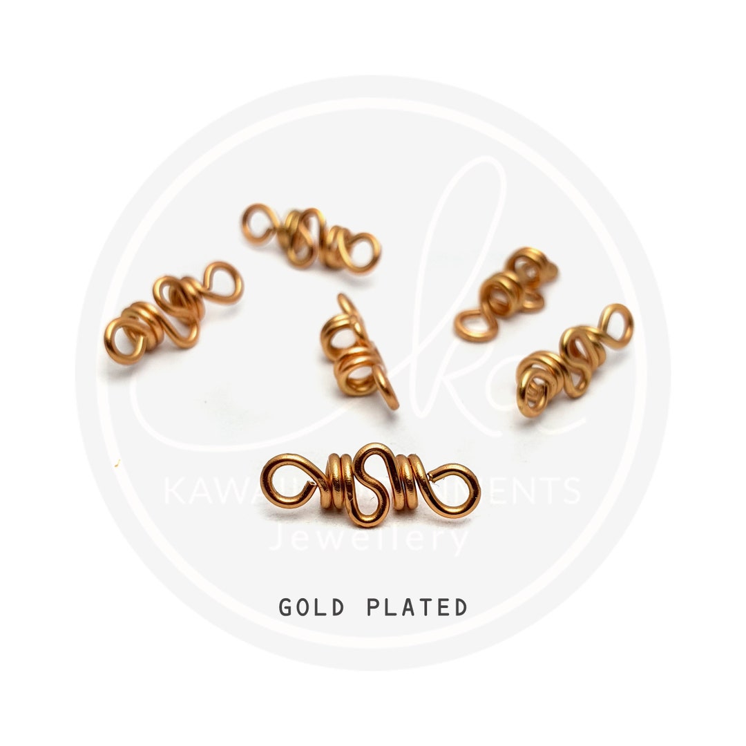 Gold Plated Brass Mini Loc Jewelry X 6 / Loc Jewelry / Loc Adornments ...