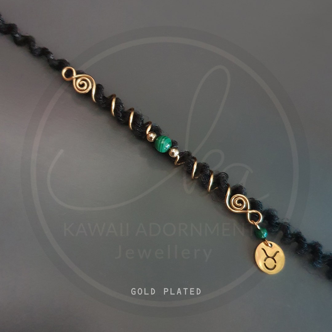 Gold Plated – Double Clef Inspired Spiral Zodiac Dreadlock Bead ...