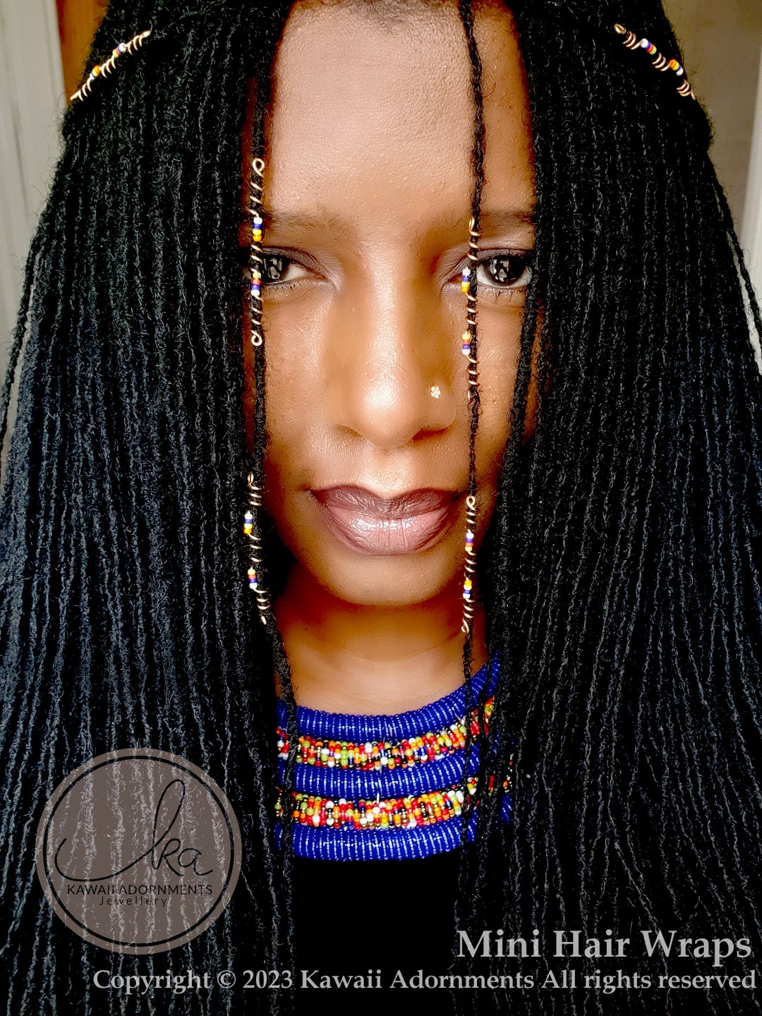 Mini Loc Jewelry Seed Bead Wraps, Pack of 4, Mini Hair Wraps , Models ...