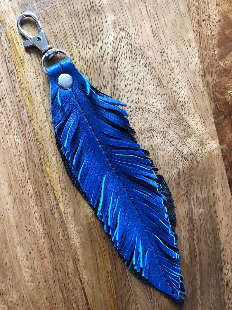 Leather Feather Fringe Keychain Handmade Customizable - Etsy Leather Feather Fringe Keychain Handmade Customizable - Etsy
