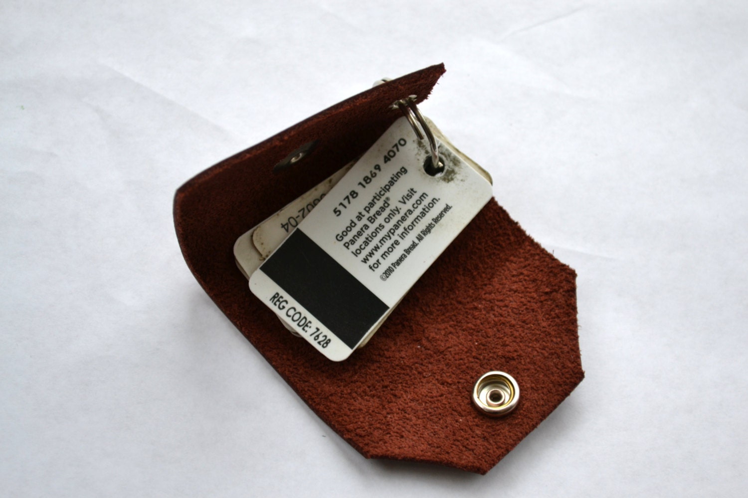 Black Leather Case / Keychain for Loyalty Shopping Cards - Etsy
