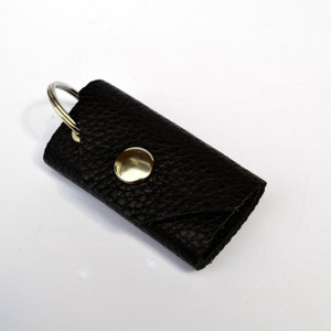 Black Leather Case / Keychain for Loyalty Shopping Cards - Etsy