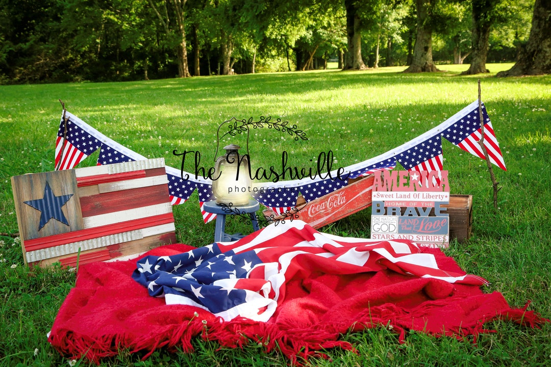 4th of July Red White and Blue America Digital Background Download Only ...