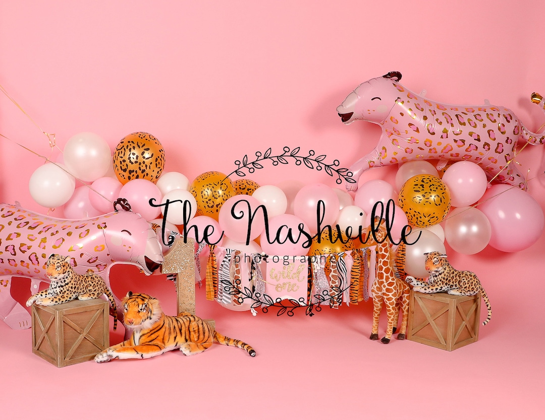 Pink Wild One Safari Theme Digital Backdrop Download Only - Etsy