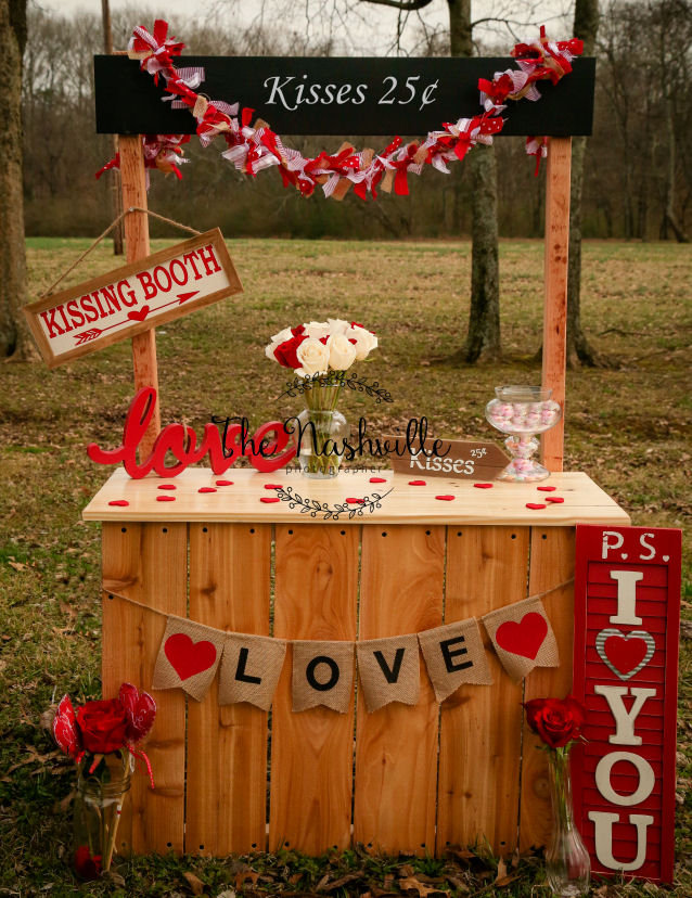 Digital Background Valentine's Day Kissing Booth Hearts Download Only ...