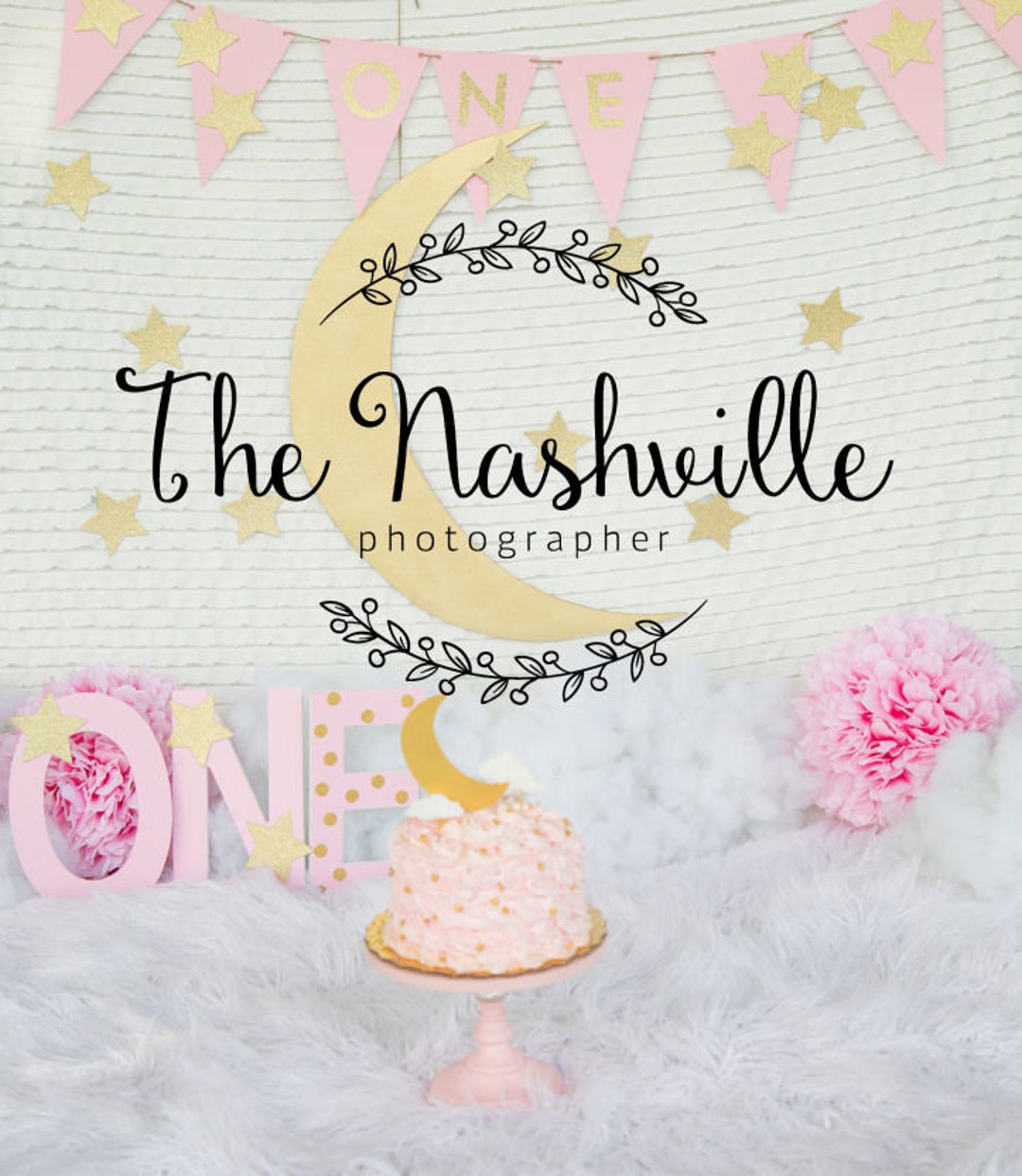 Moon and Stars First Birthday Digital Background Download Only - Etsy