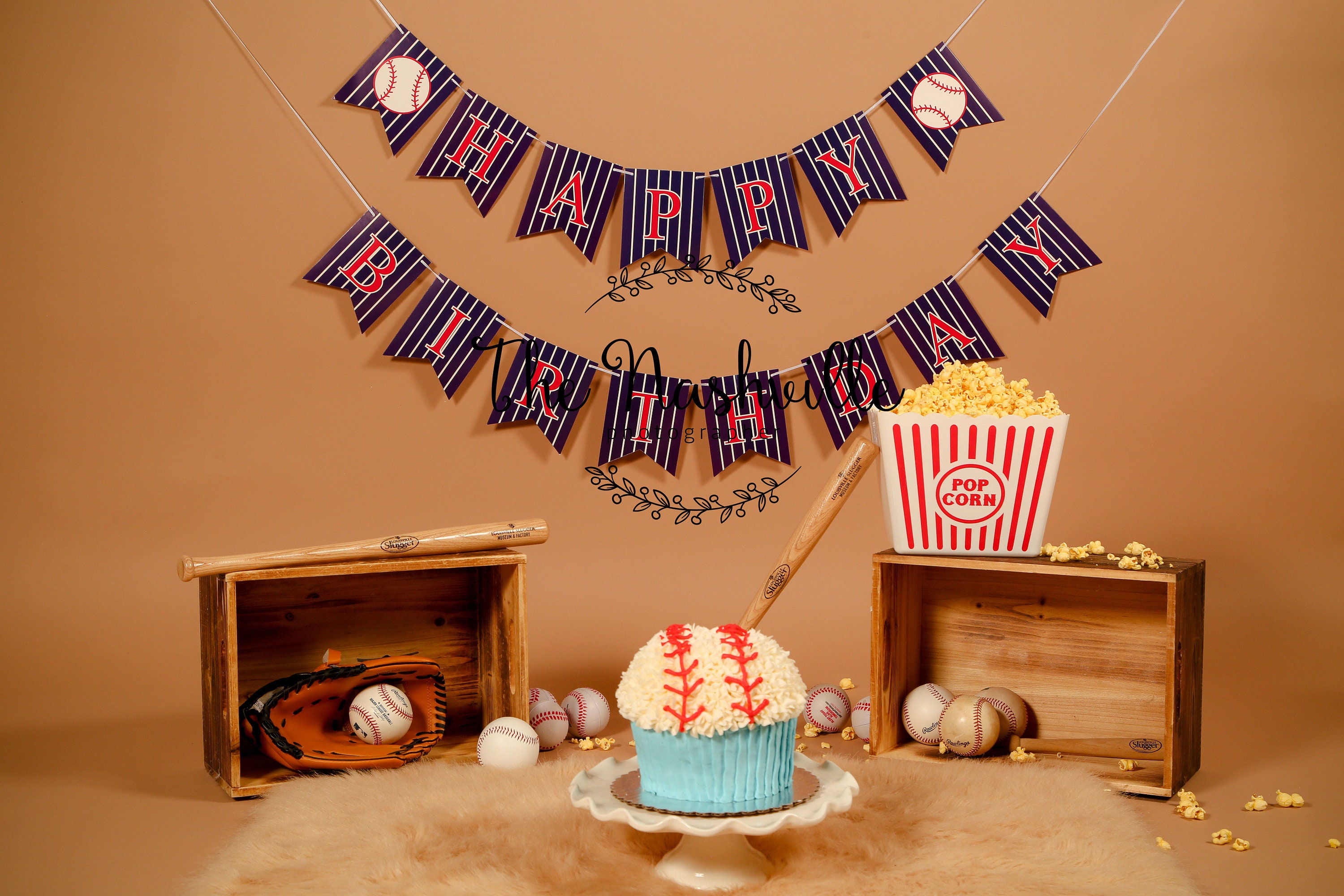 Happy Birthday Baseball Theme DIGITAL Background Sports Download Only ...