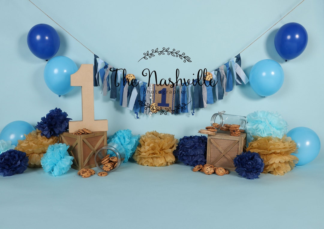 First Birthday Cookie Themed Digital Background Download Only - Etsy