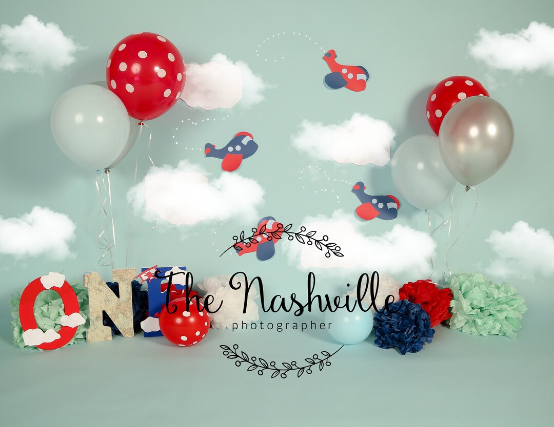 First Birthday Plane Digital Background Download Only - Etsy