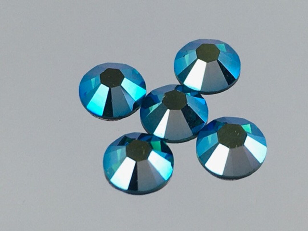 Blue Zircon AB Hot Fix Swarovski Rhinestones Size 20SS, 10SS One Gross ...