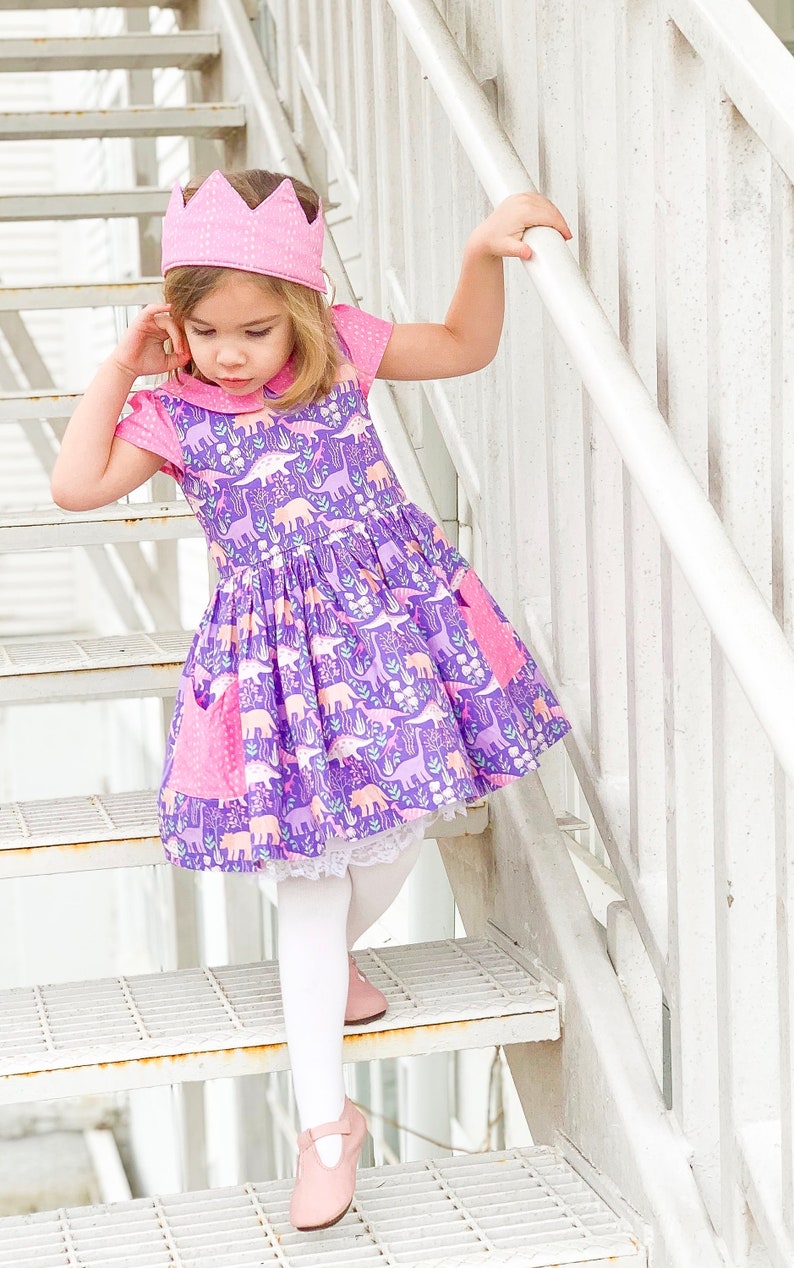 Dinosaur Dress, Girly Dino Dress, Toddler Dino Dress, Girls Dino Dress ...