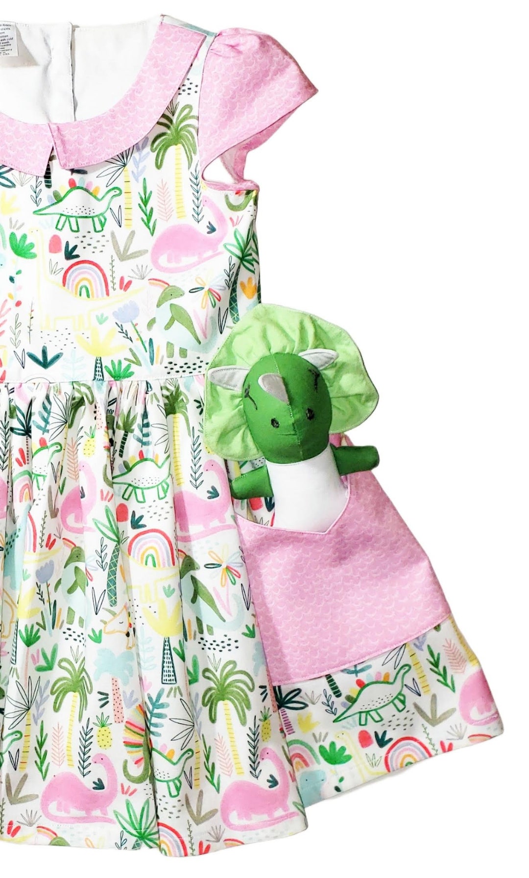 Dinosaur Dress, Girly Dino Dress, Toddler Dino Dress, Girls Dino Dress ...