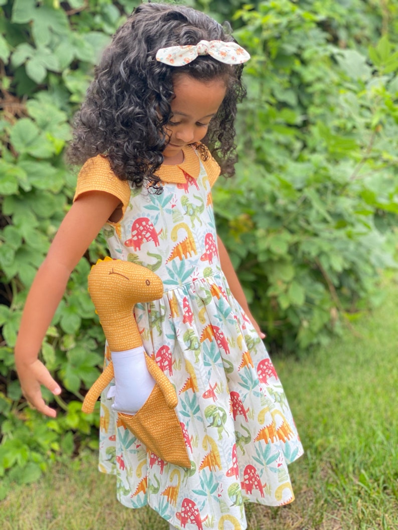 Dinosaur Dress Girly Dino Dress Toddler Dino Dress Girls - Etsy