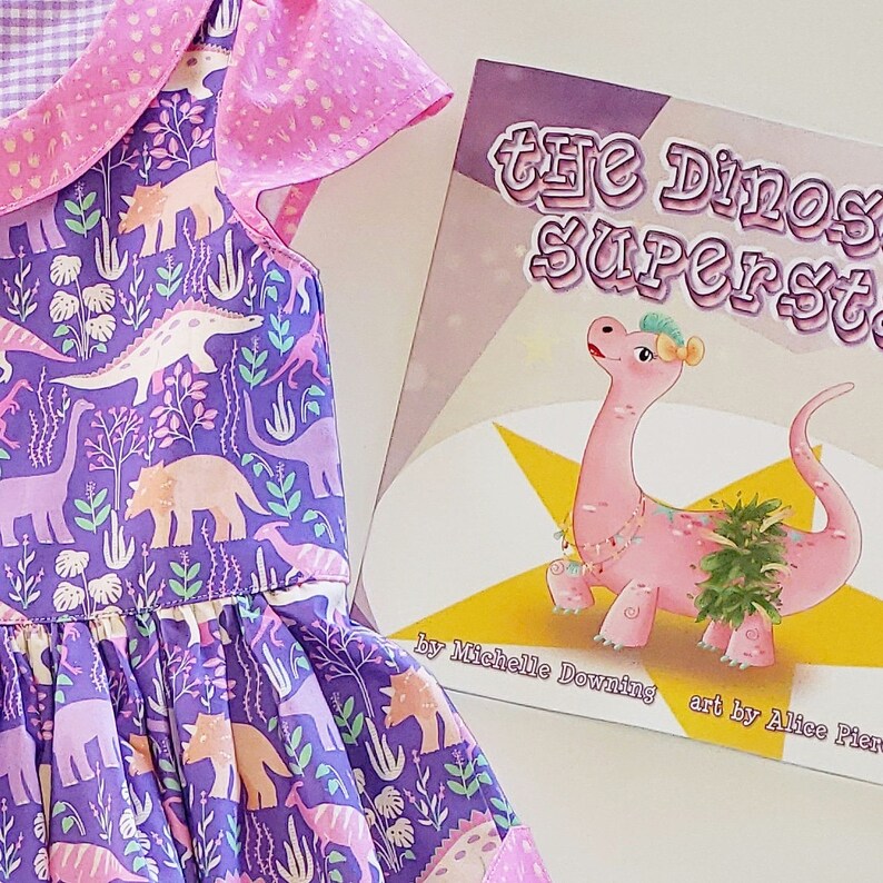 Dinosaur Dress Girly Dino Dress Toddler Dino Dress Girls - Etsy