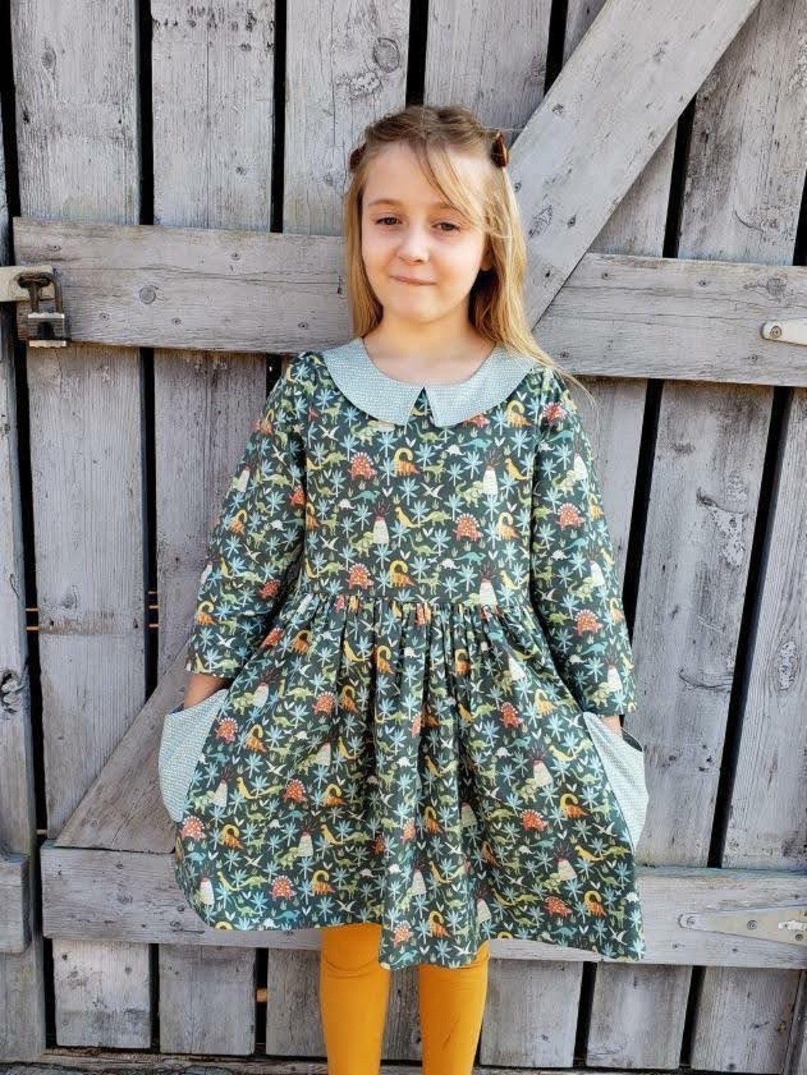 Dinosaur Dress Girly Dino Dress Toddler Dino Dress Girls - Etsy