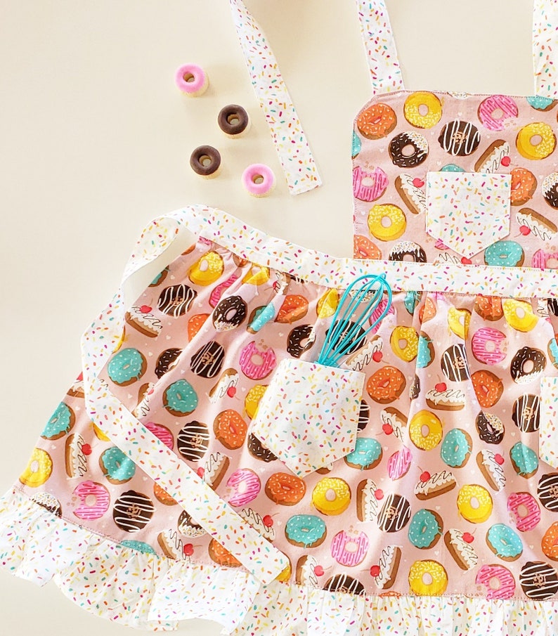 Donut Apron Girls Apron Girls Donut Apron Baking Apron | Etsy