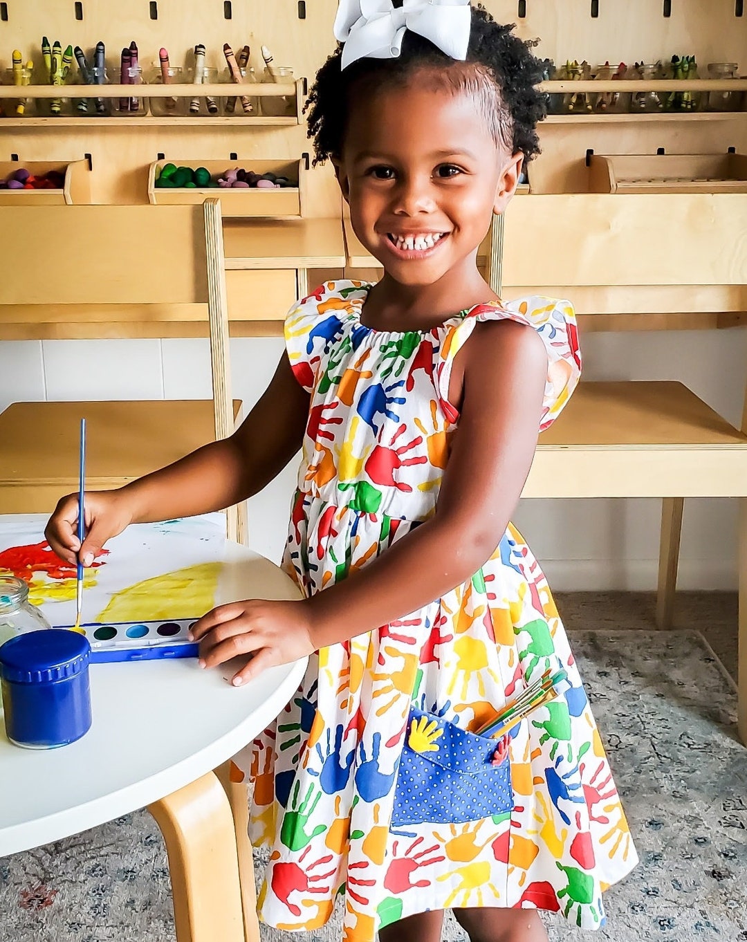Toddler Back to School Dress, Peasant Dress, Girls School Dress, Prek ...