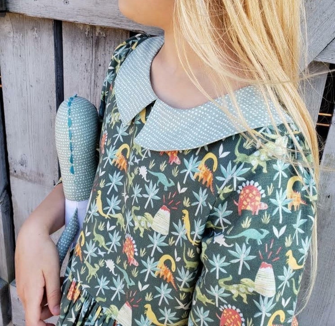 Dinosaur Dress Girly Dino Dress Toddler Dino Dress Girls - Etsy