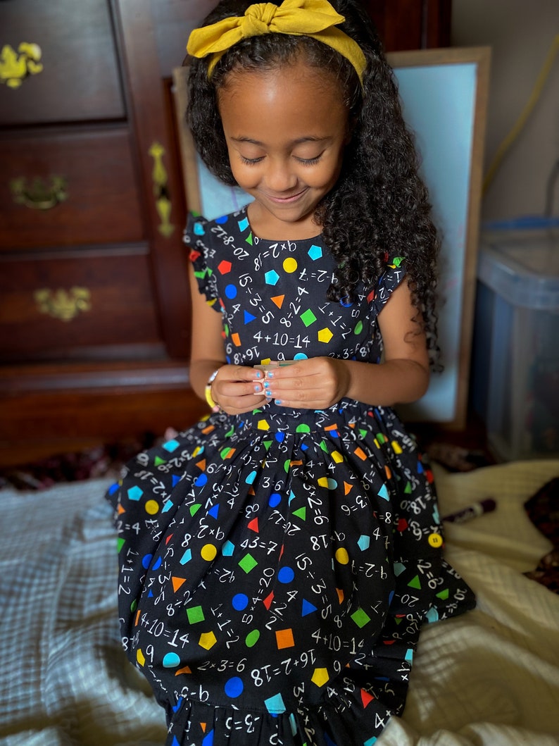 Toddler Back to School Dress, Girls BTS Dress, Toddler Math Dress, Girl ...