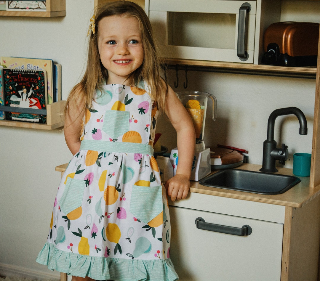 Toddler Fruit Apron, Fruit Apron, Little Girl Apron, Baking Apron ...