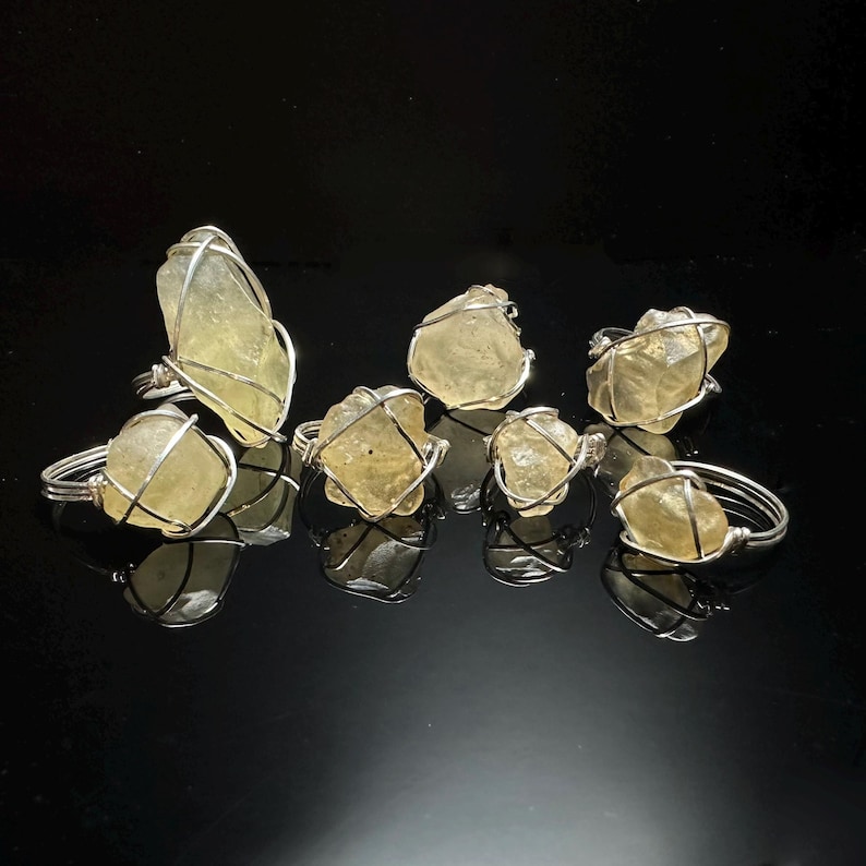 Genuine Libyan Desert Glass Ring Sterling Gold Ancient Fragment Eastern ...