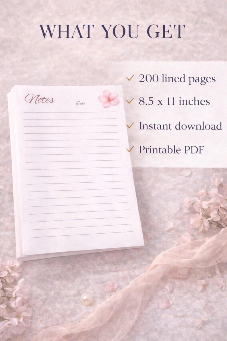Owl Floral Lined Digital Notebook – 200 Pages Lined Journal, 8.5x11 ...