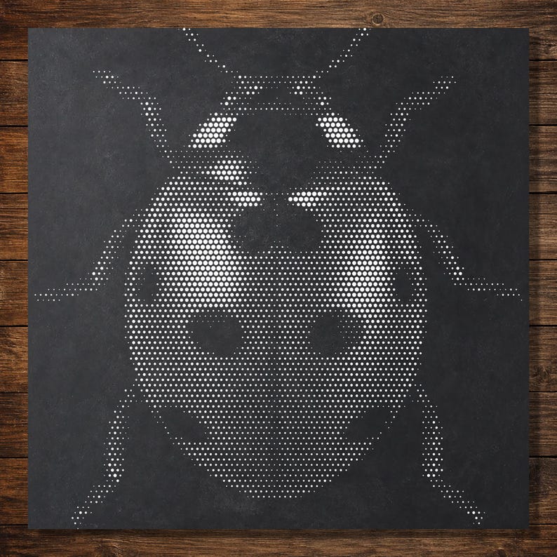 Realistic Ladybug Stencil SVG, Laser Cut Ready Insect Wall Art (digital ...