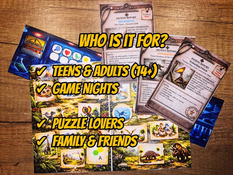 Dinosaur Escape Room Printable, Jurassic Puzzle Game for Teens & Adults ...