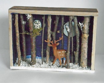 Winter scene diorama | Etsy