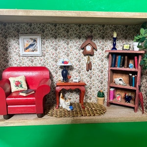 Room Box, Diorama, Shadow Box, Living Room Scene, Miniature Decoration ...