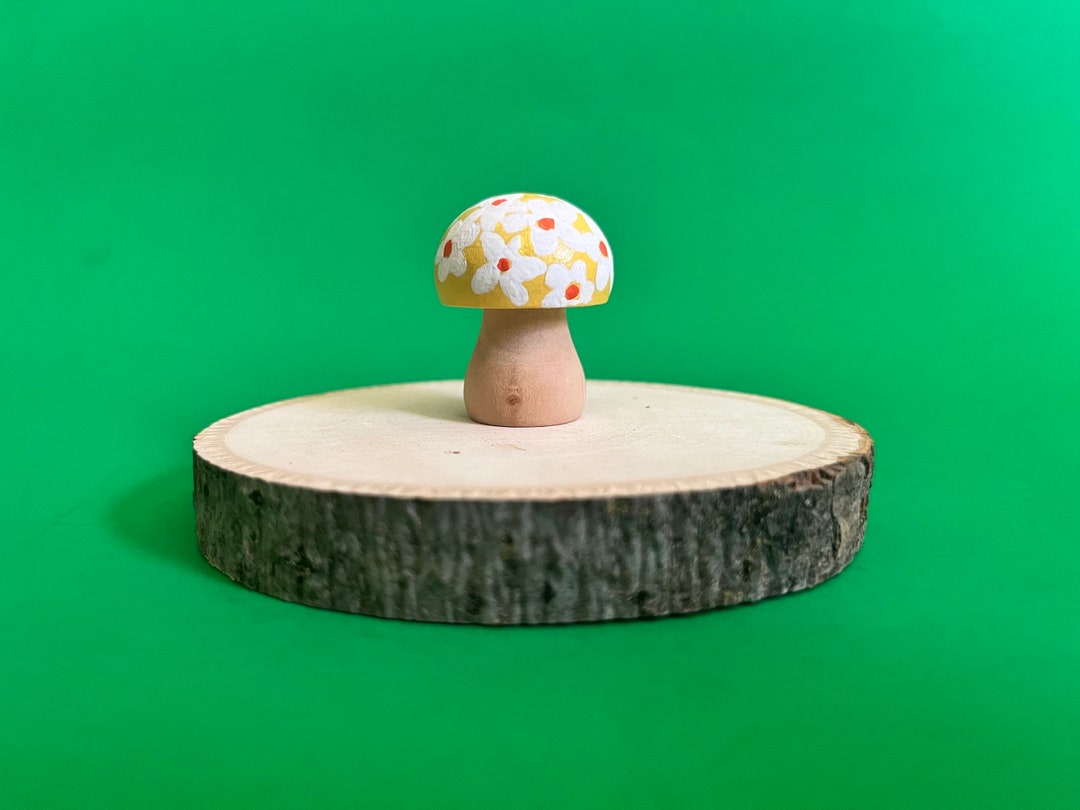 Mushroom, Mushroom Decor, Wood Mushroom, Painted Wood Mushroom ...