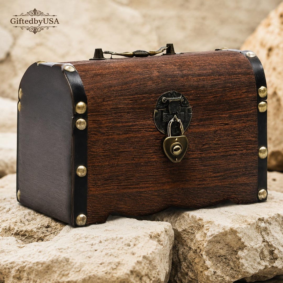 Wooden Piggy Bank With Lock, Rustic Coin Saving Box Gift for Kids ...