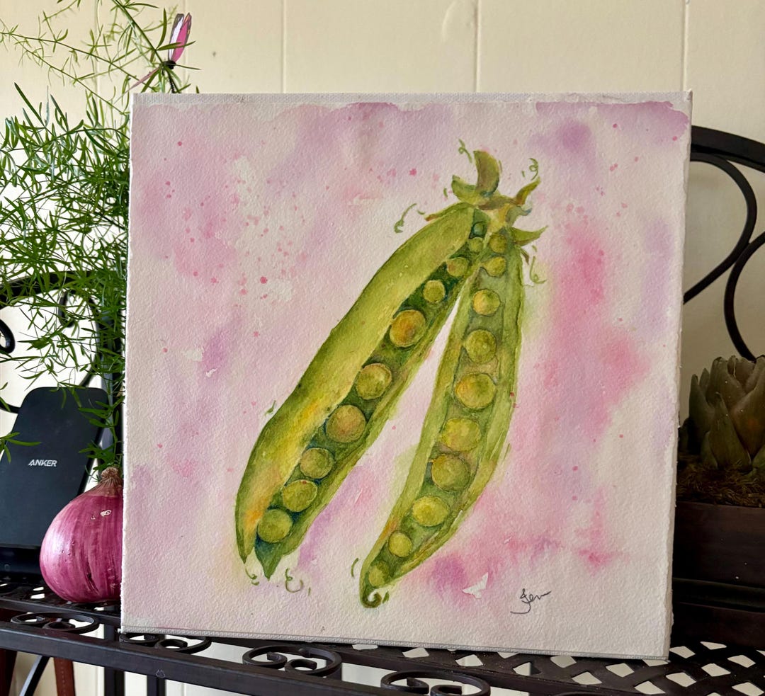 Peas in a Pod Original Watercolor Painting - Etsy