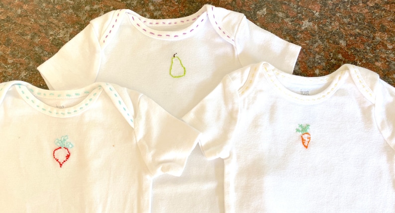 Hand Embroidered Baby Onesie: OOAK Vintage Clothes - Etsy