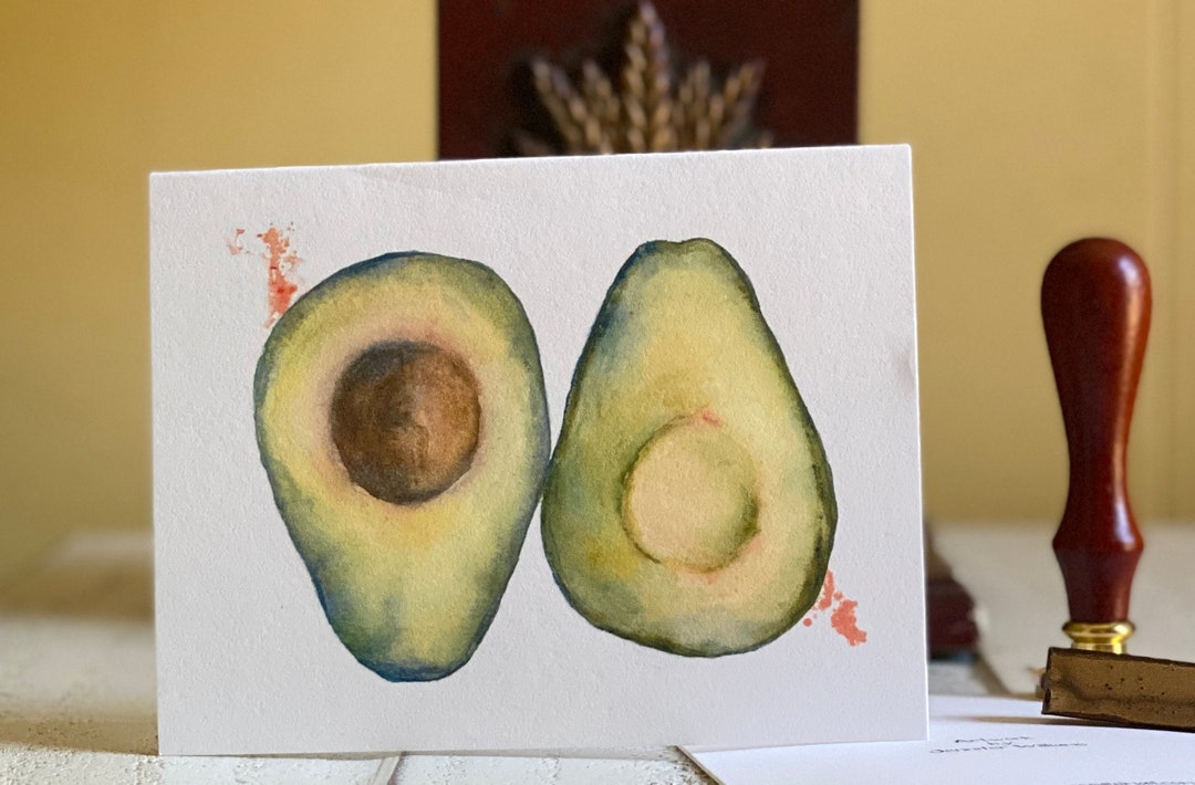Avocado Watercolor Note Cards: All Occasion Stationery Set - Etsy