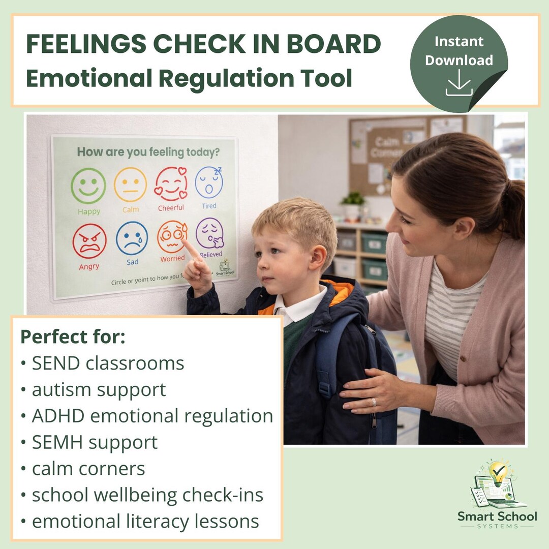Feelings Check in Board Printable | Emotional Regulation Tool | SEND ...